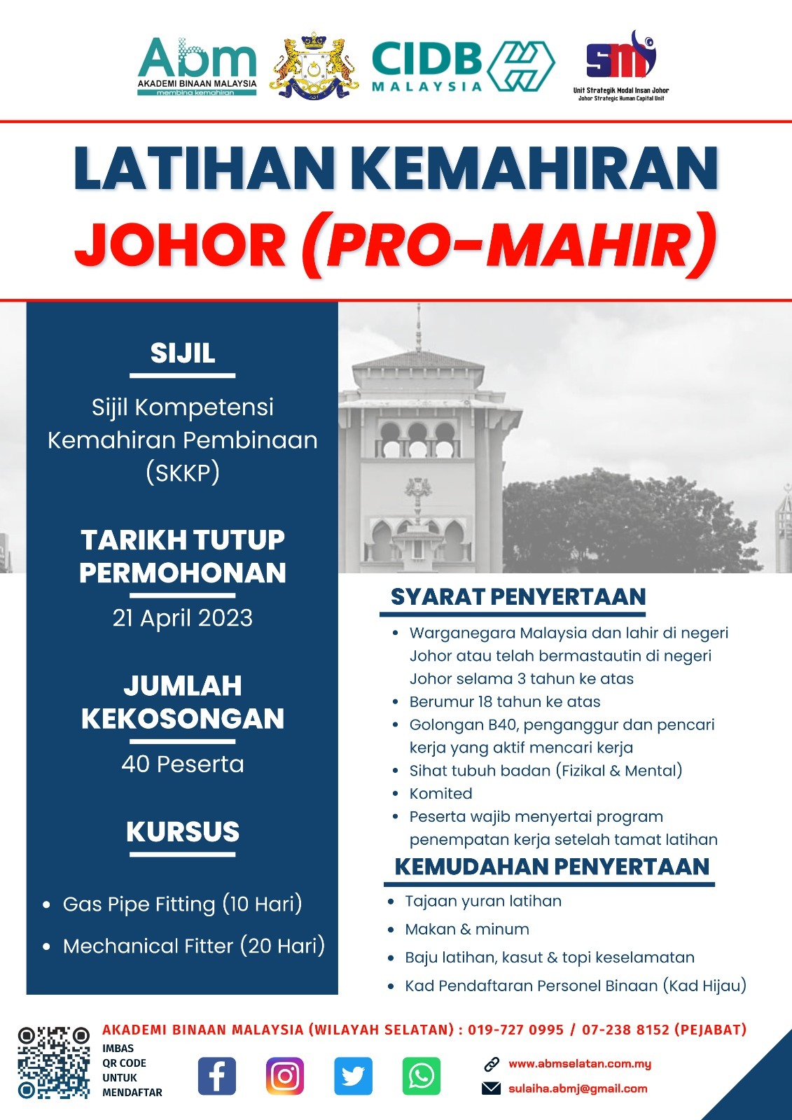 PROGRAM LATIHAN KEMAHIRAN JOHOR (PRO-MAHIR) – ABM Selatan